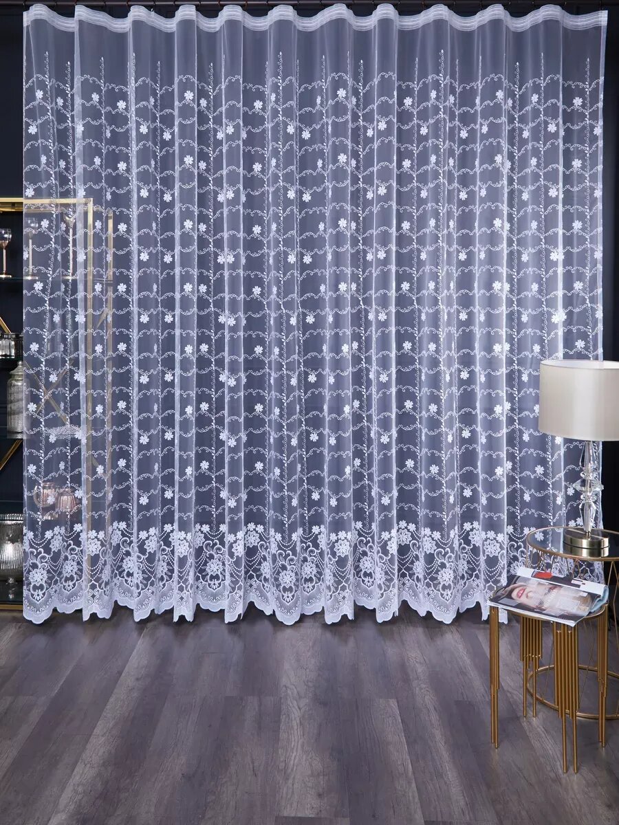 Готовый тюль на шторной ленте,300*240