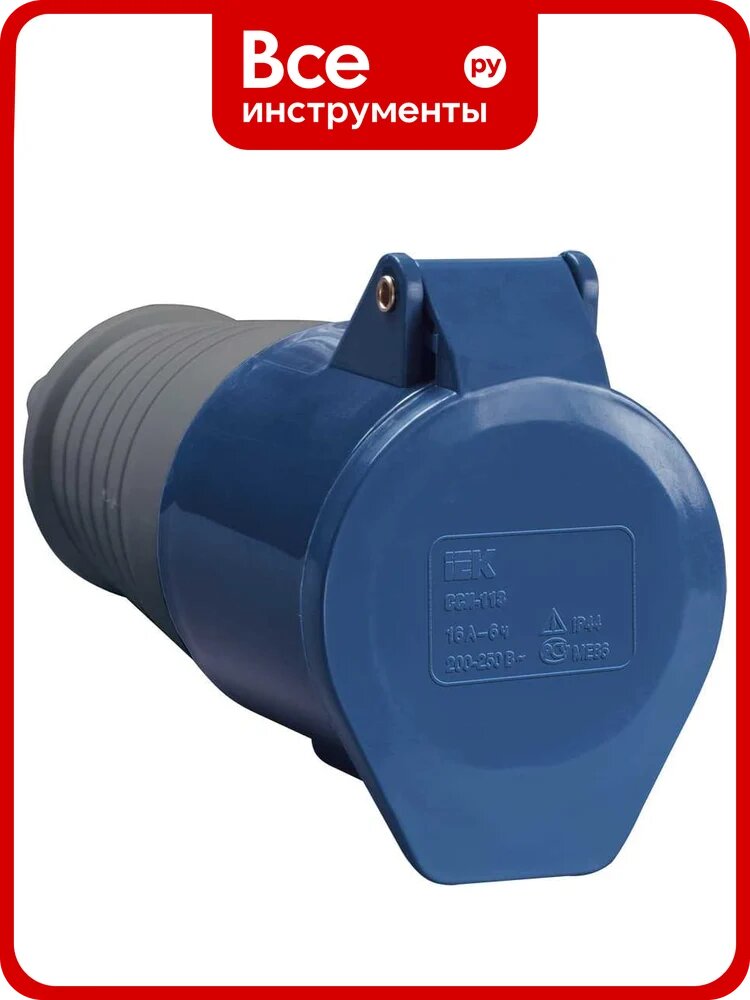 Кабельная розетка IEK 16A 2P+Е 220В IP44 213 ИЭК PSR21-016-3