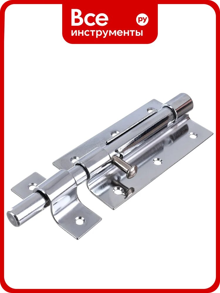 Шпингалет APECS DB-02-120-CR 11522 – стальной, хромированный, с круглой формой ригеля, для деревянных окон и дверей