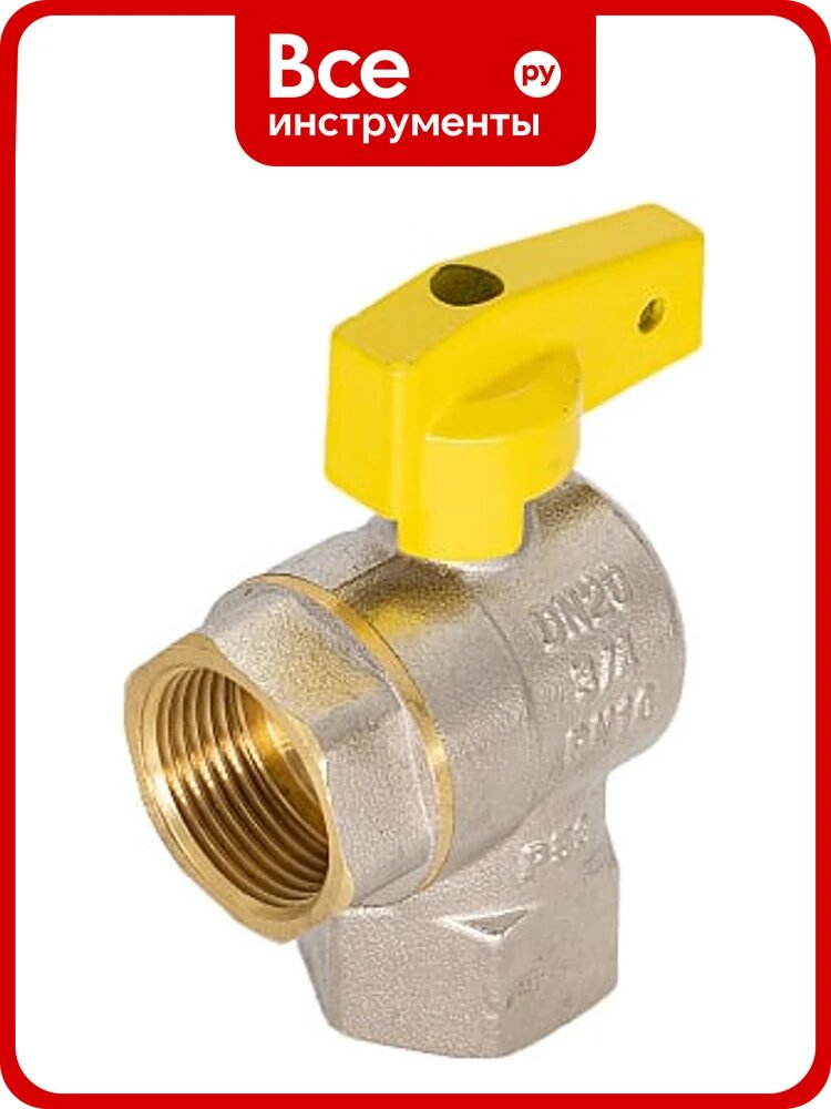 Шаровой угловой кран для газа СТМ ГАЗ 1/2", г/г, бабочка CGLFFB12, газа стм газ