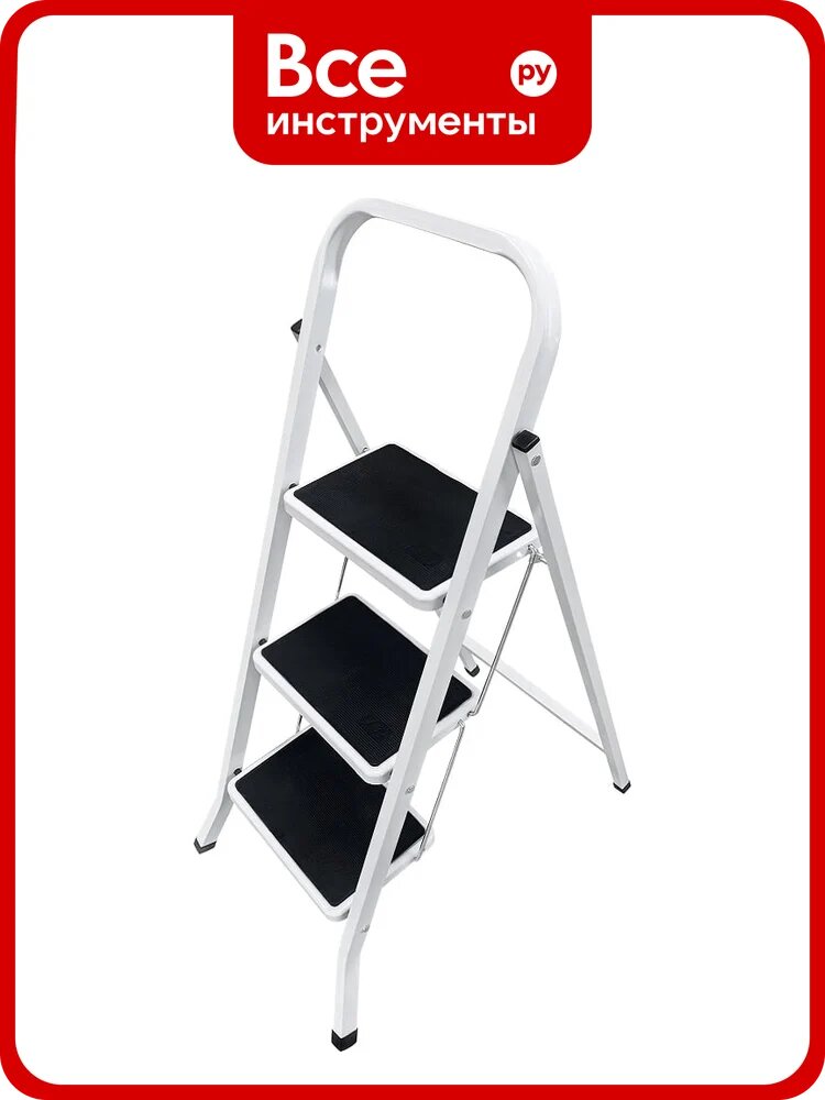 Стальная стремянка LadderBel 3 ступени с антискользящим покрытием STR-ST-3WSRM