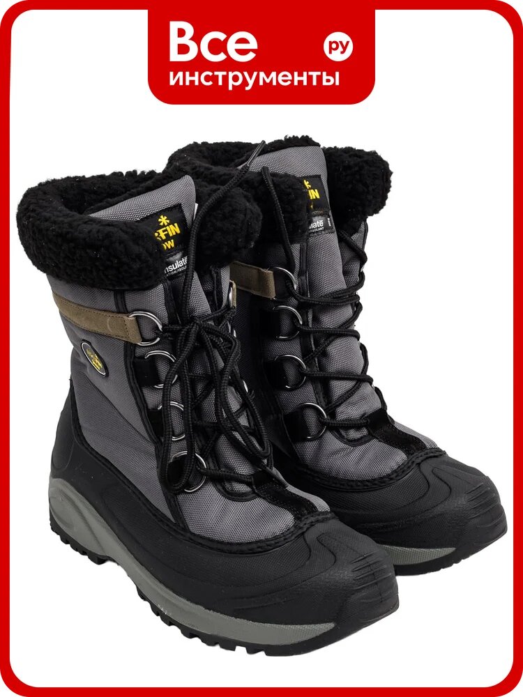 Зимние ботинки Norfin SNOW GRAY р.43 13980-GY-43, рыбаков, нейлон ботинки с термоизолирующей подкладкой защита от холода