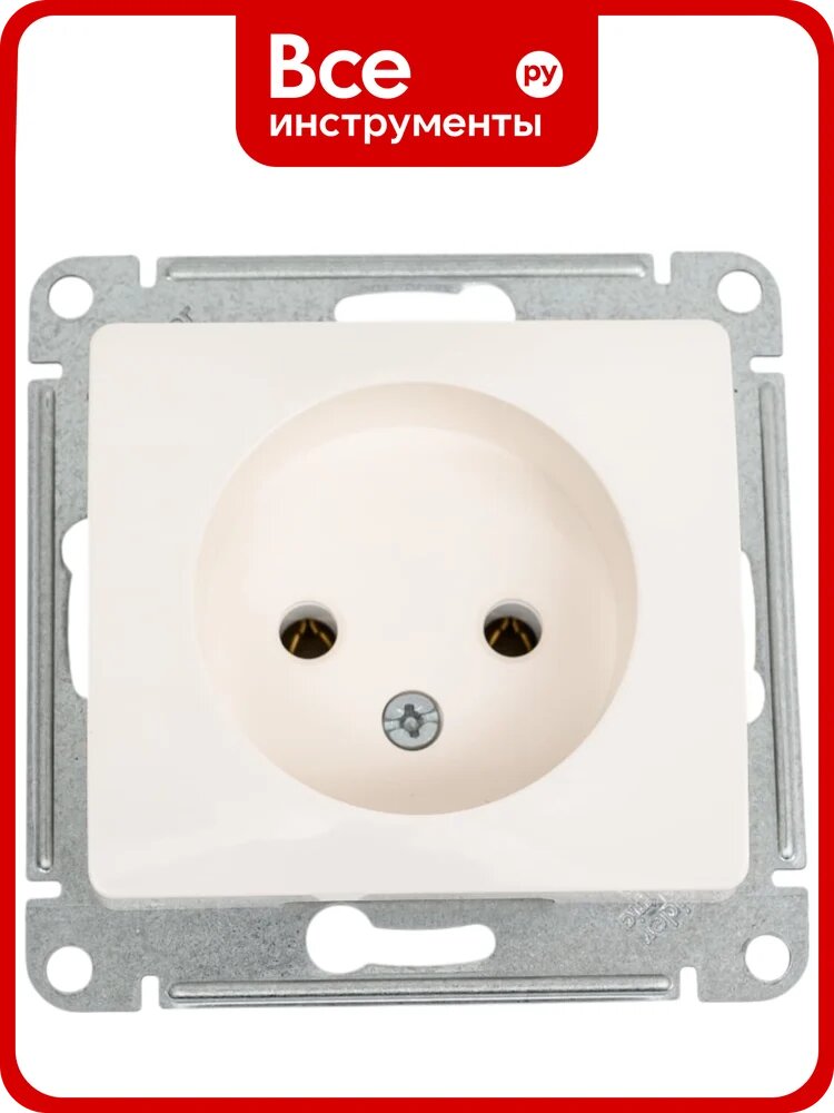 Розетка Systeme Electric Glossa без заземления,16А, 250В, механизм, молочный