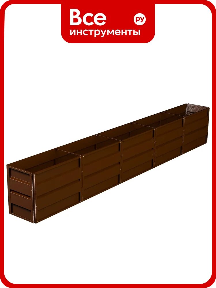 Готовая грядка Delta-Park GW 0.5х5 м, коричневая 30011_GW505Br, деревянный, коричневый,