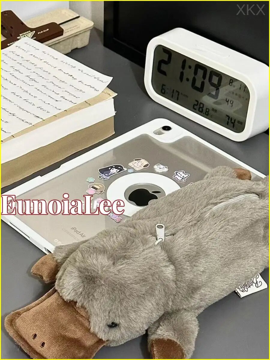 EunoiaLee школьный пенал для девочек, подходит для карандашей и кистей, Утконос Кукольная сумка.