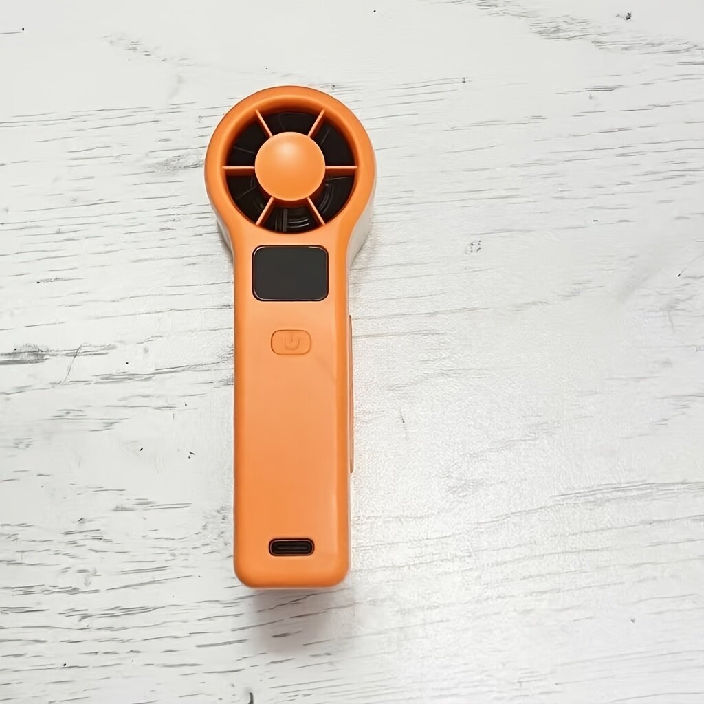 Портативный мини-USB-вентилятор с встроенным косметическим зеркалом, 5 скоростей, оранжевый