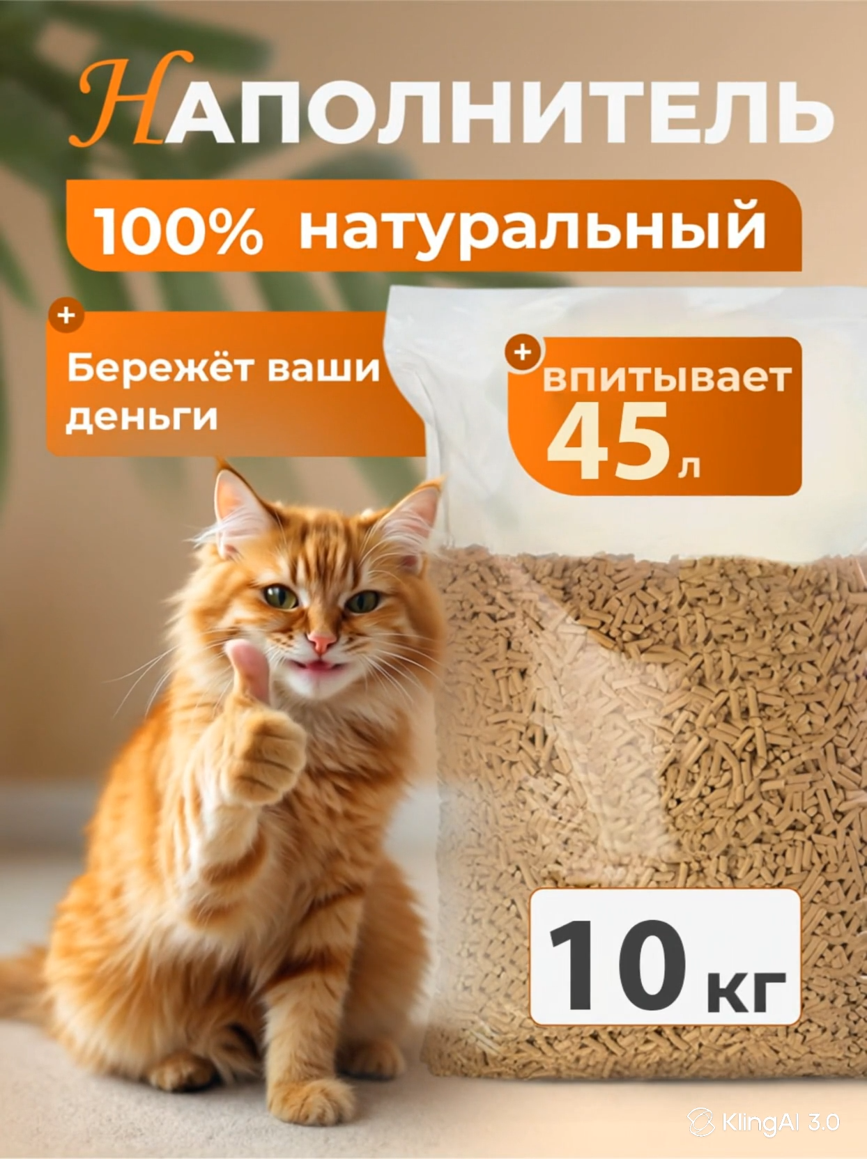Наполнитель для кошачьего туалета Экоторг FreshMurrr, древесный, биоразлагаемый, 10кг