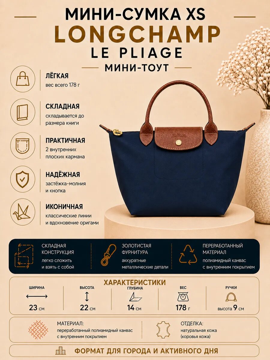 Сумка миниатюрная Le Pliage S Handbag (мини-тоут )