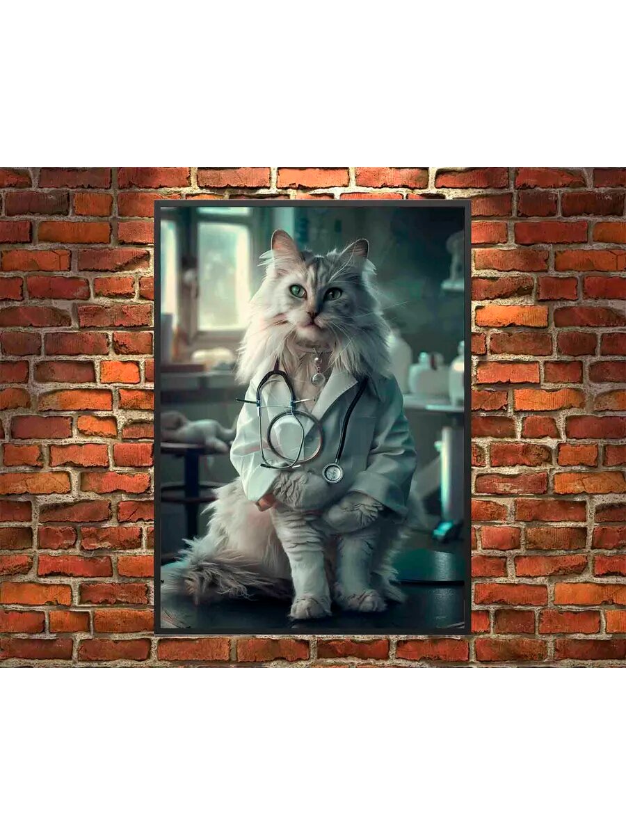 Норвежский лесной кот Доктор 4, Плакат 30x42см