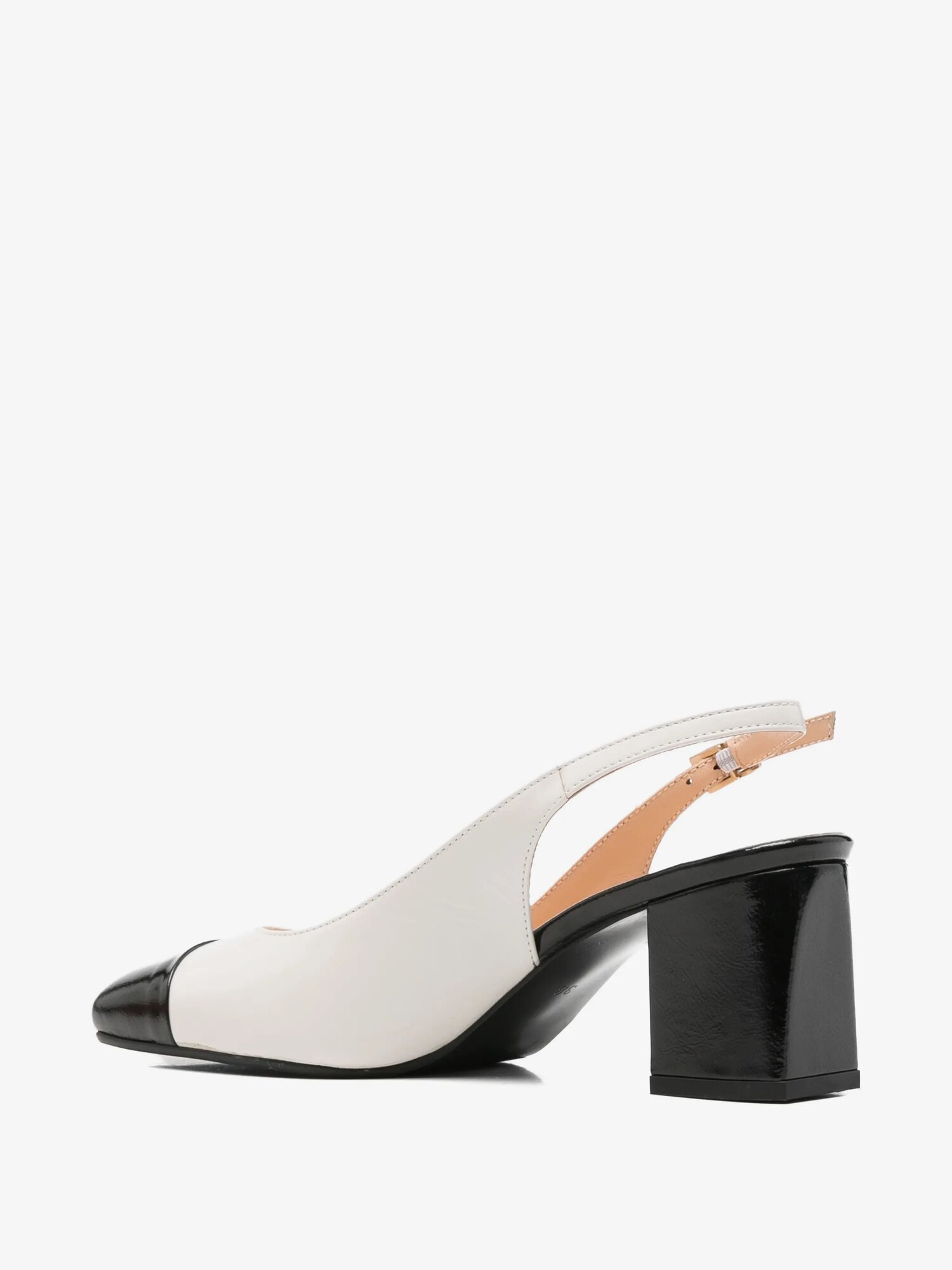 Туфли SERGIO MORETTI Two-tone slingback pumps, размер 38, бежевый/белый — фото 1
