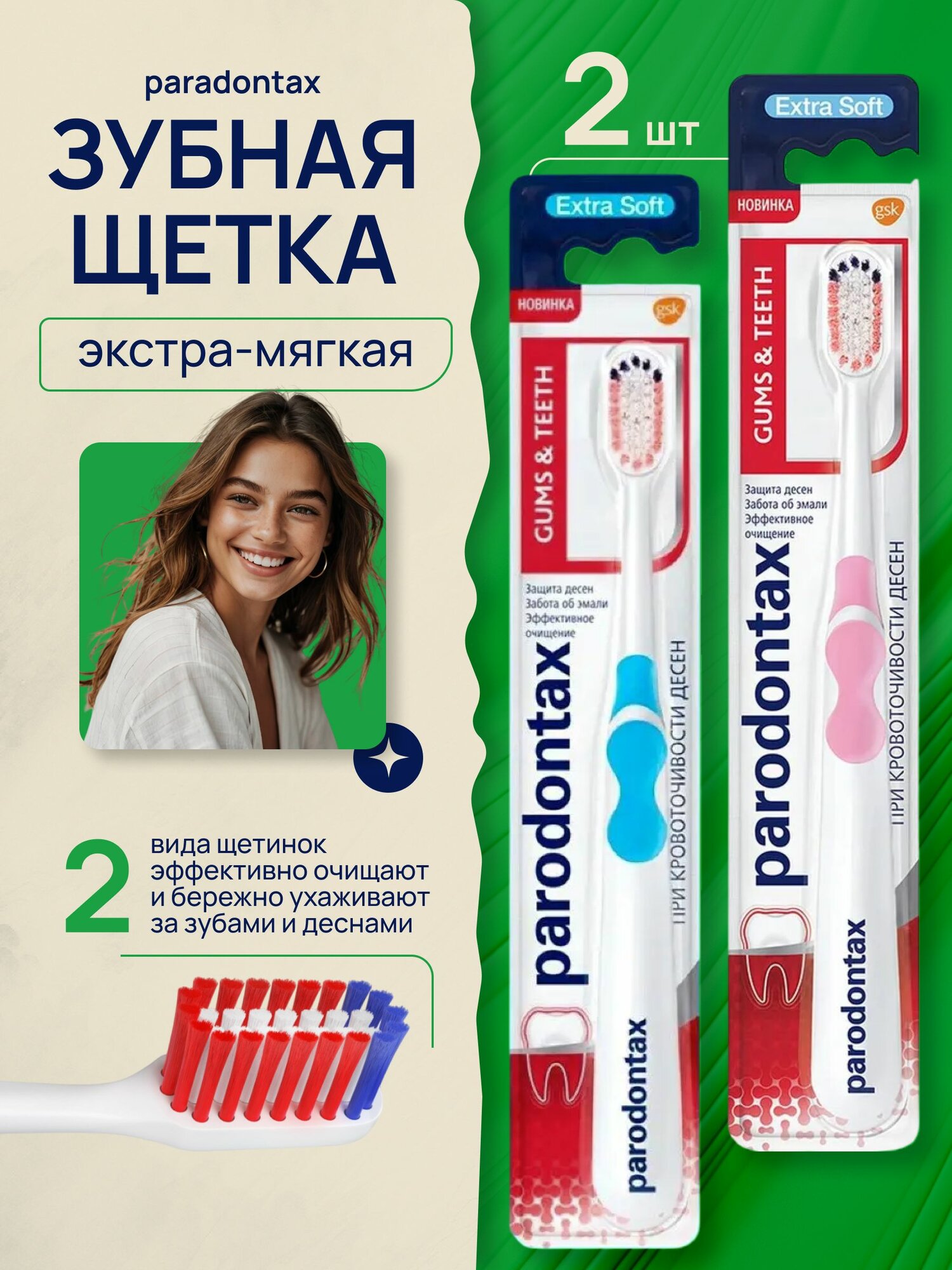 PARODONTAX Зубная щетка мягкая Gums Teeth Extra Soft