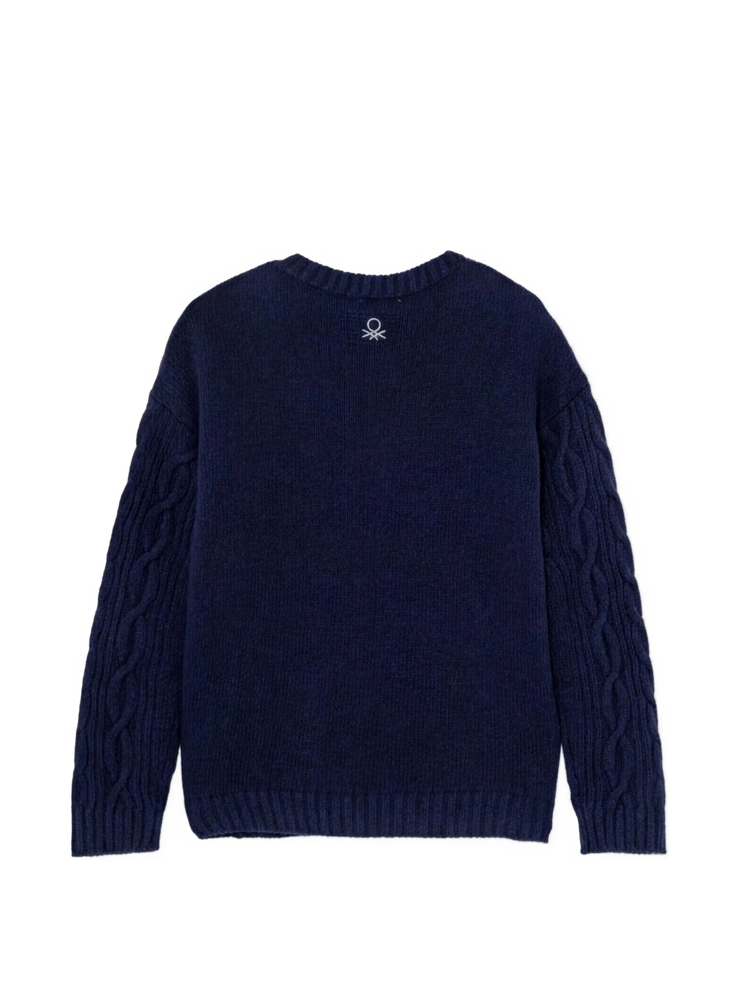 Свитер UNITED COLORS OF BENETTON Cable-knit crew-neck sweater, размер 8 лет, синий — фото 1