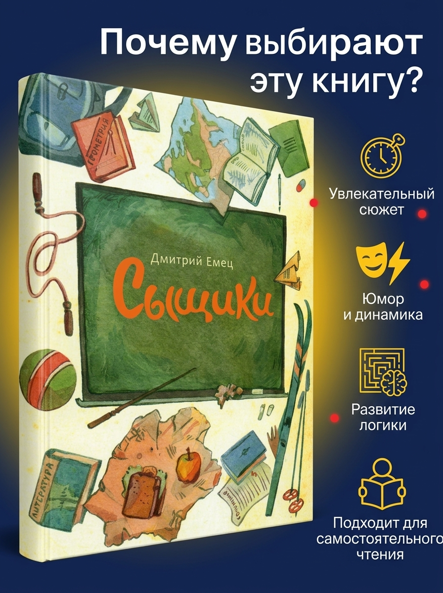 Книга Мещеряковой ИД "Сыщики: Дмитрий Емец", 2017 г, 32 стр, твердый переплет — фото 1