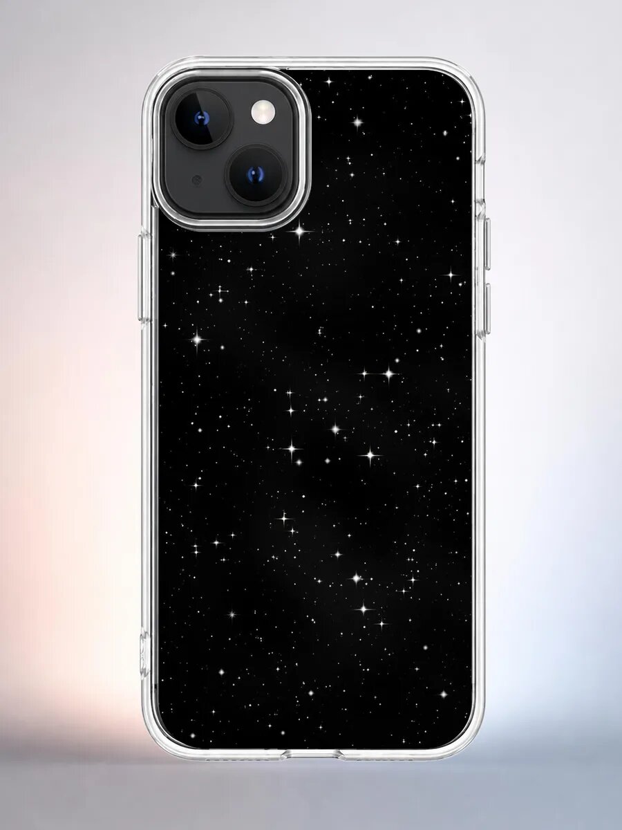 Чехол iPhone 13 сверкающие звёзды силиконовый