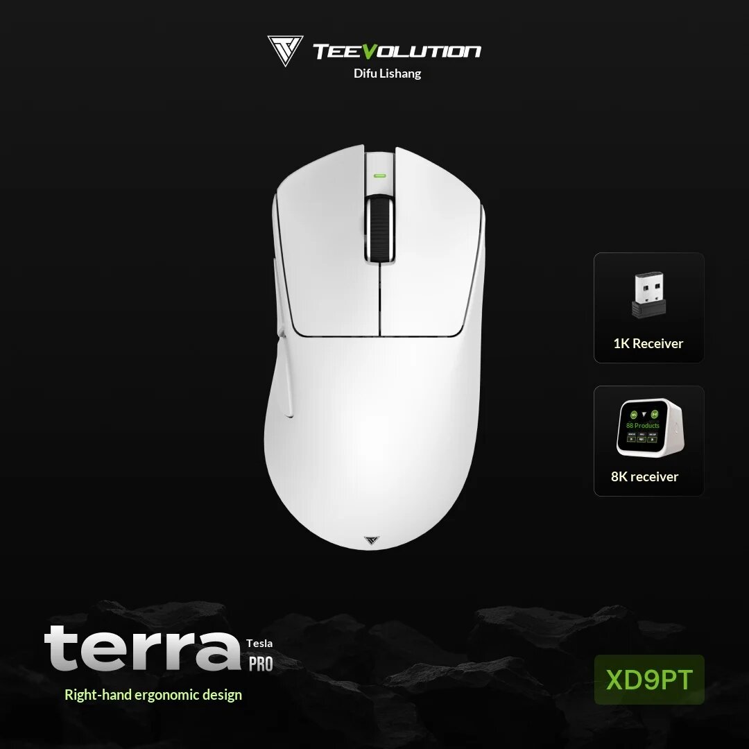 Беспроводная мышь TEEVOLUTION TERRA PRO XD9PT White