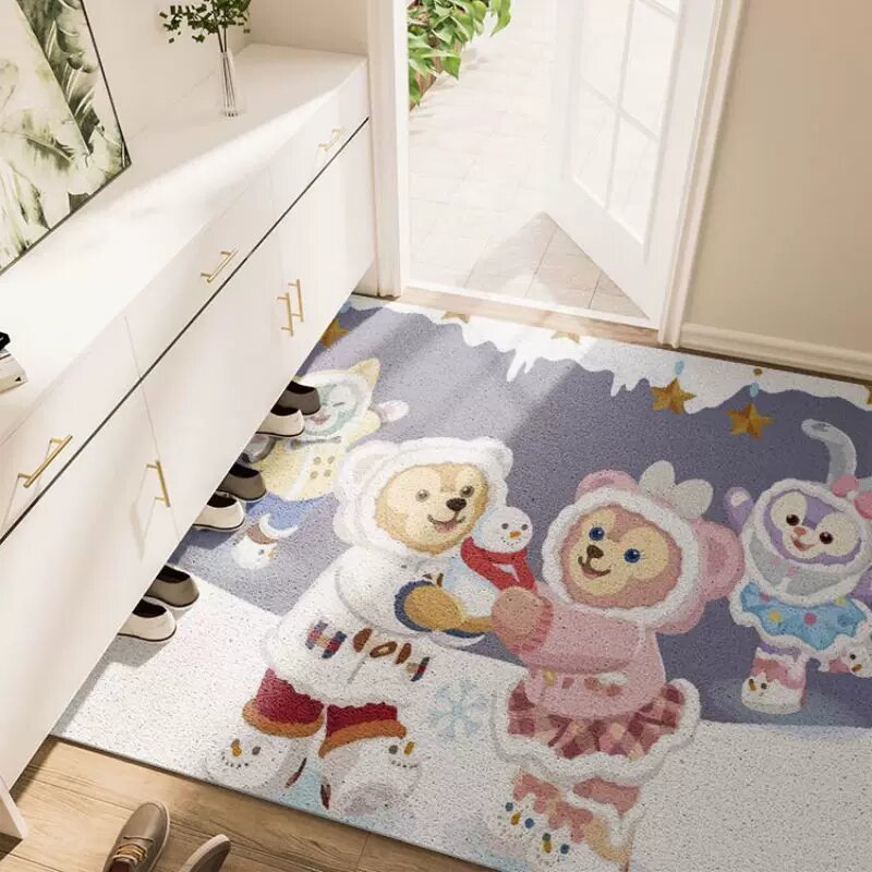 Коврик для входа с вязаным круговым узором, 120x130 см, съемный и подгоняемый, нескользящее покрытие