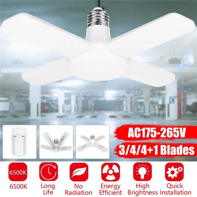 Профессиональный светодиодный светильник 38W E27 для мастерской daylight 38W 4 1 Blades