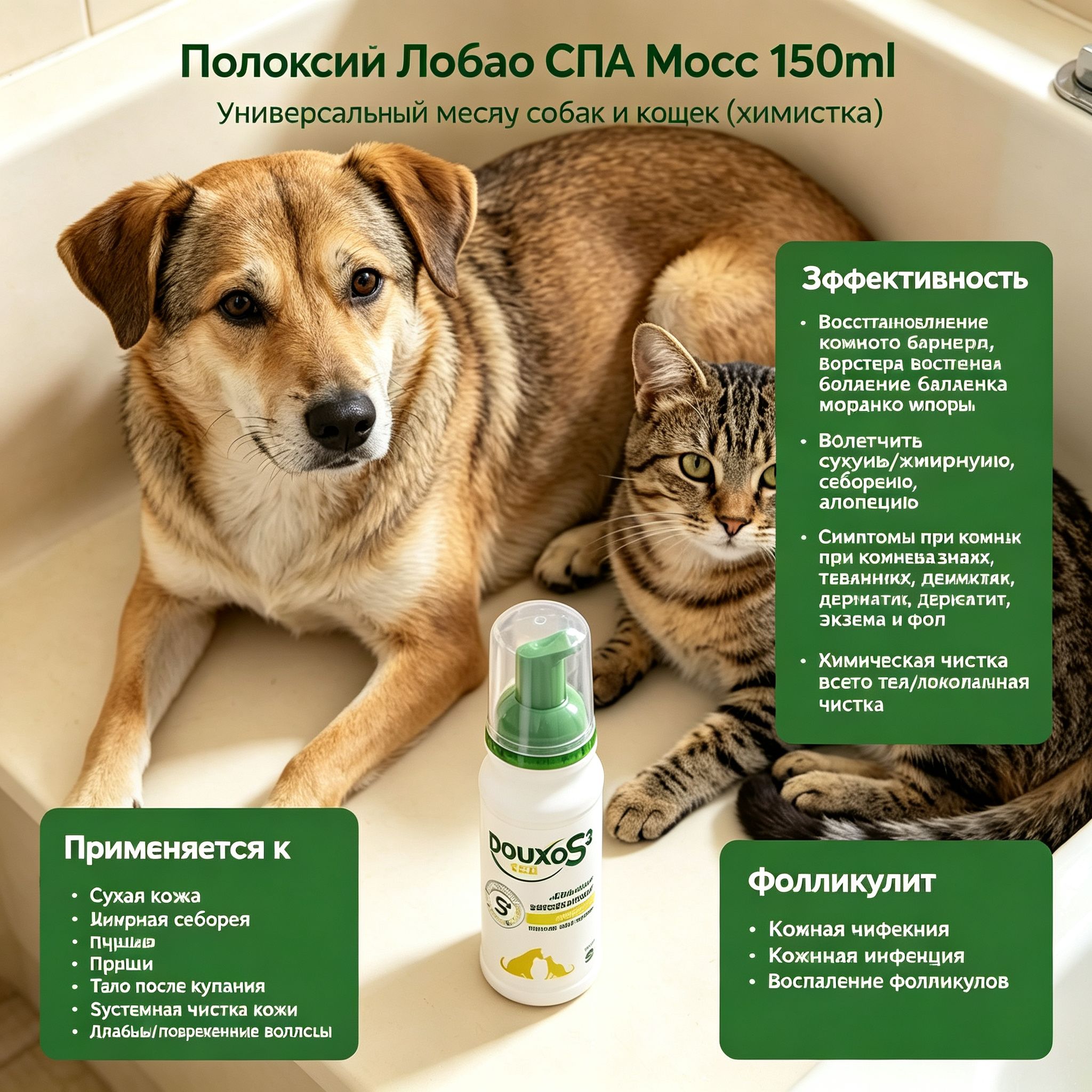 Шампунь Douxo Seb от Ceva для собак и кошек с жирной кожей, 150 мл