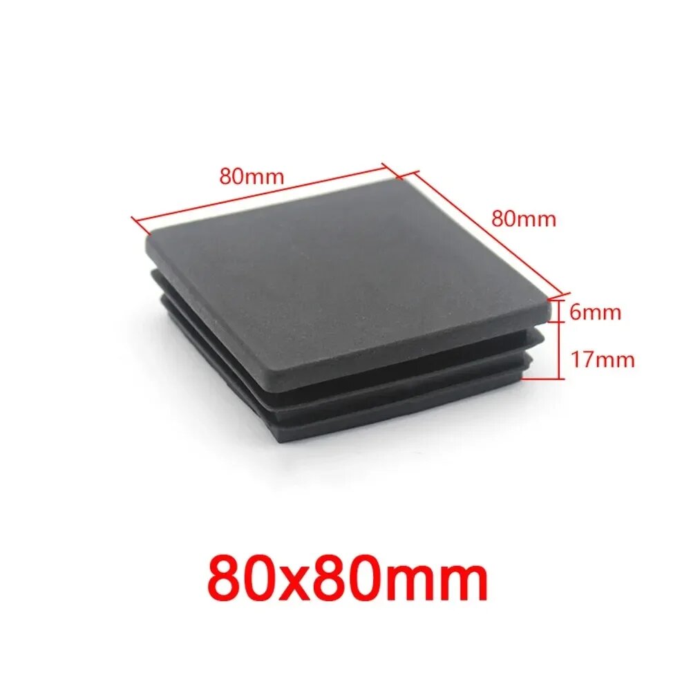 Пластиковые черные заглушки для мебели 13x13 мм-100x100 мм 80x80mm--1pcs