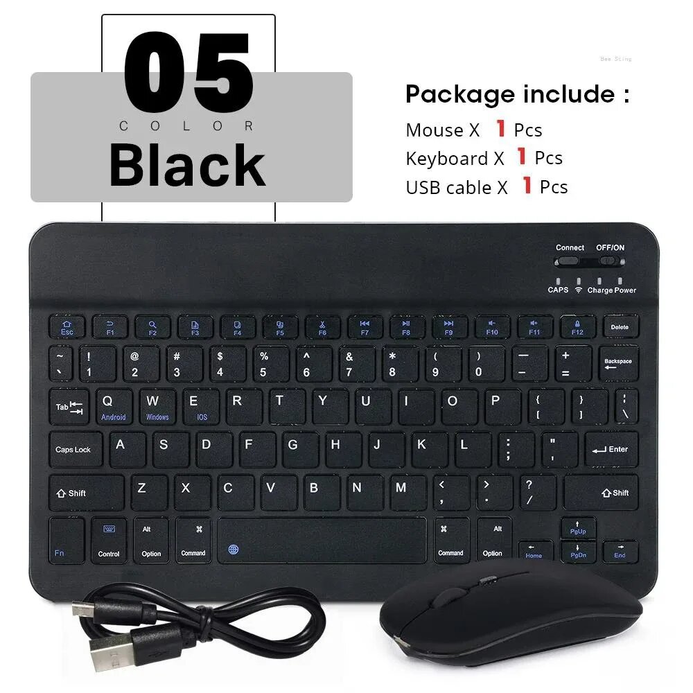 Беспроводная Клавиатура И Мышь Bluetooth Испанская Раскладка Russian, Black-and mouse