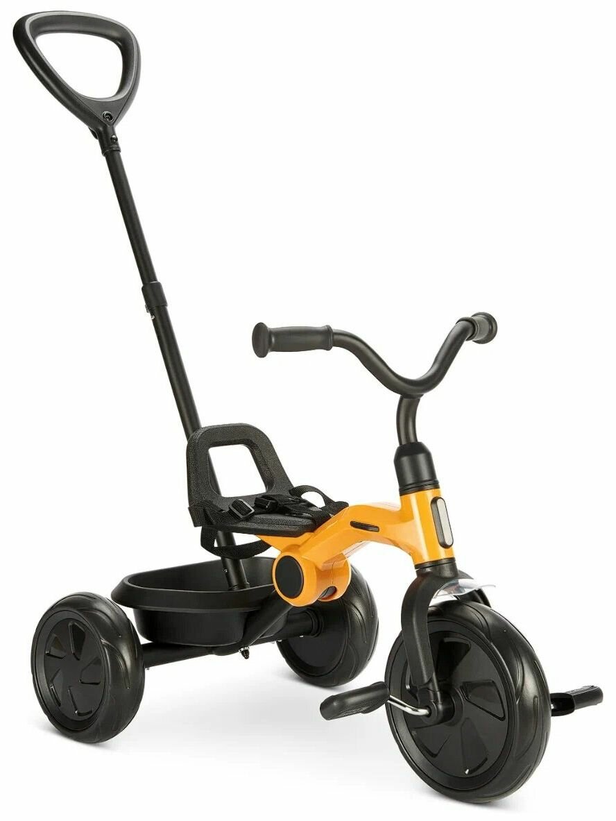 Трехколесный велосипед QPlay Ant Plus Basic Trike(неуправляемая поддерживающая ручка- толкатель), желтый