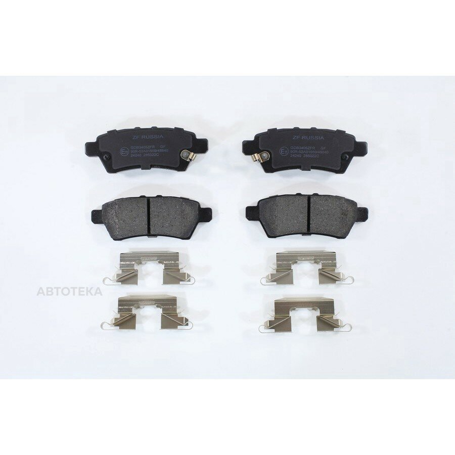 Колодки тормозные ZF RUSSIA GDB3405ZFR задн, NISSAN: NAVARA 05-, PATHFINDER 05-
