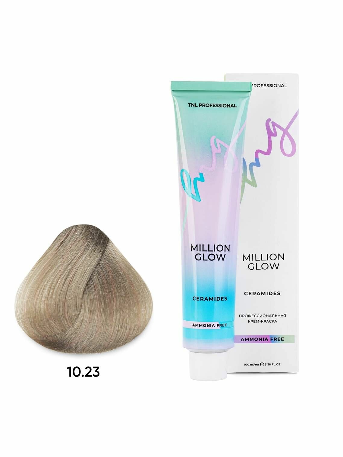 Крем-краска безаммиачная для волос Million glow Ammonia free collection Ceramides 10.23