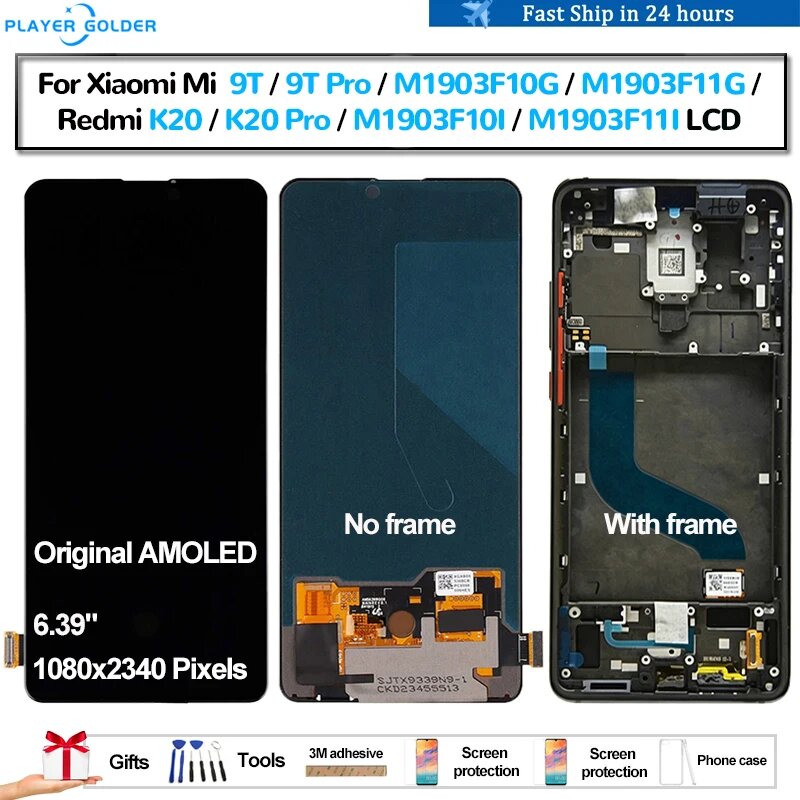 AMOLED Black no frame для Xiaomi Mi 9T/9T Pro/Redmi K20/K20 Pro