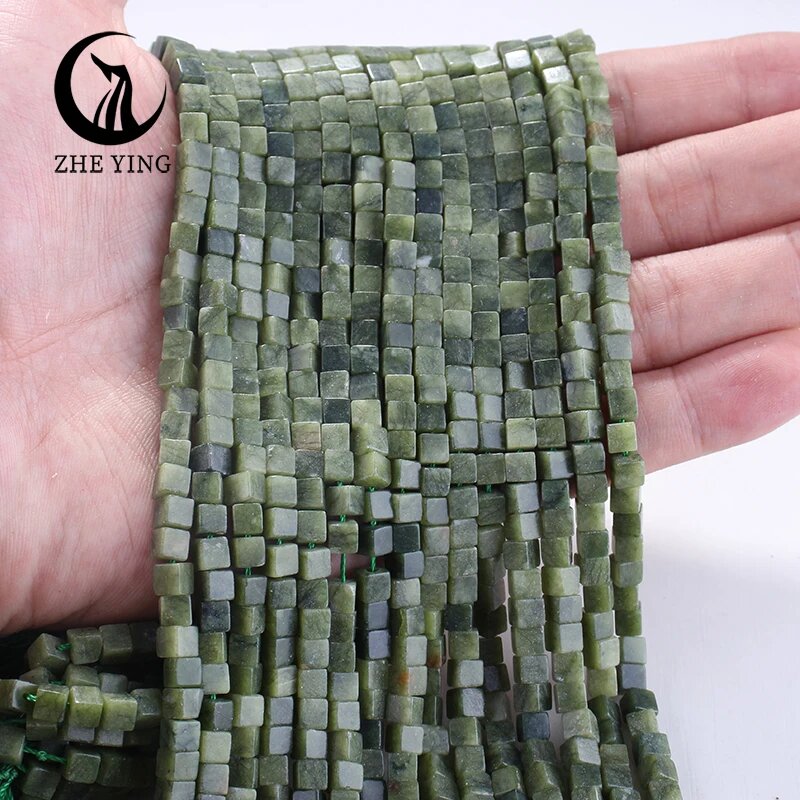 Каменные бусины Zhe Ying 4 мм квадратные 10South China jade