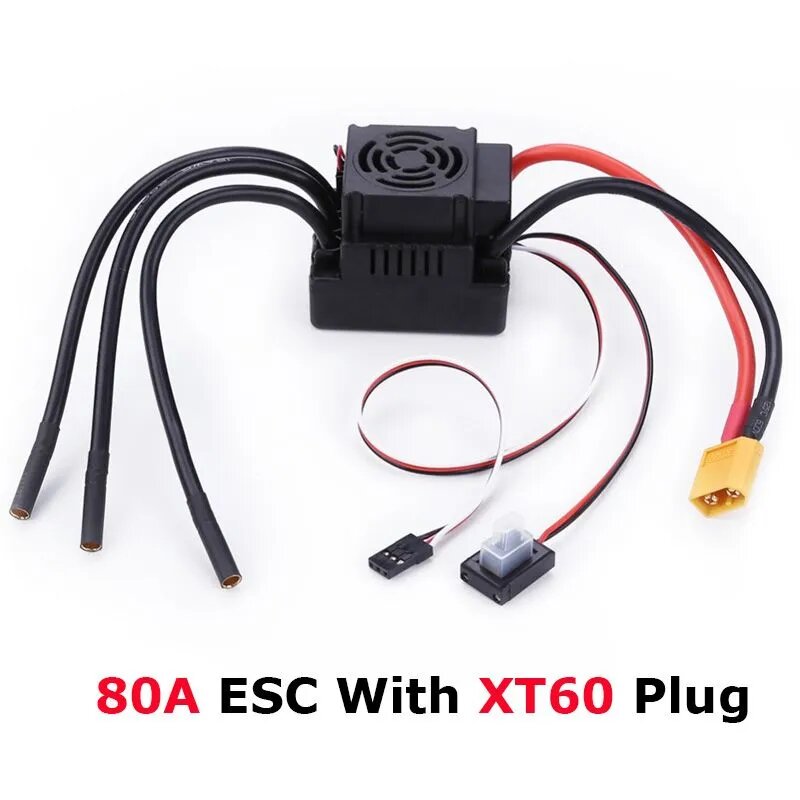 5.5V/3A BEC 80A ESC XT60 plug Бесколлекторный регулятор, Подходит для 1 / 8 автомобилей