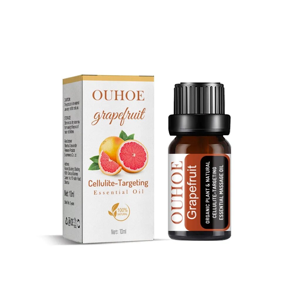Эфирное масло грейпфрута OUHOE для похудения - укрепляющее, антицеллюлитное, корректирующее фигуру.