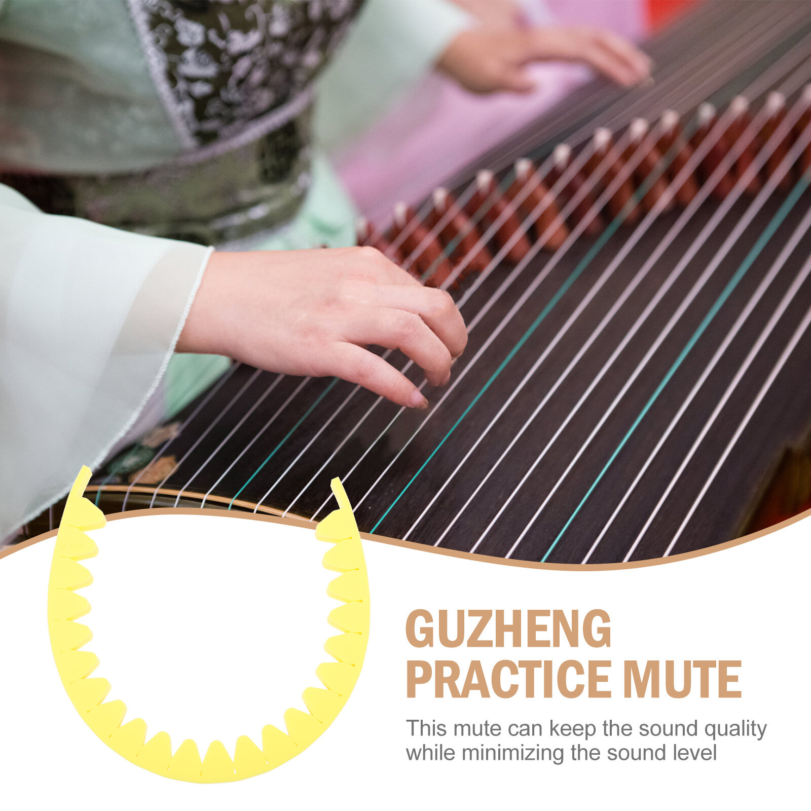 1шт силиконовый Guzheng Mute практичный аксессуар Guzheng Guzheng (желтый)