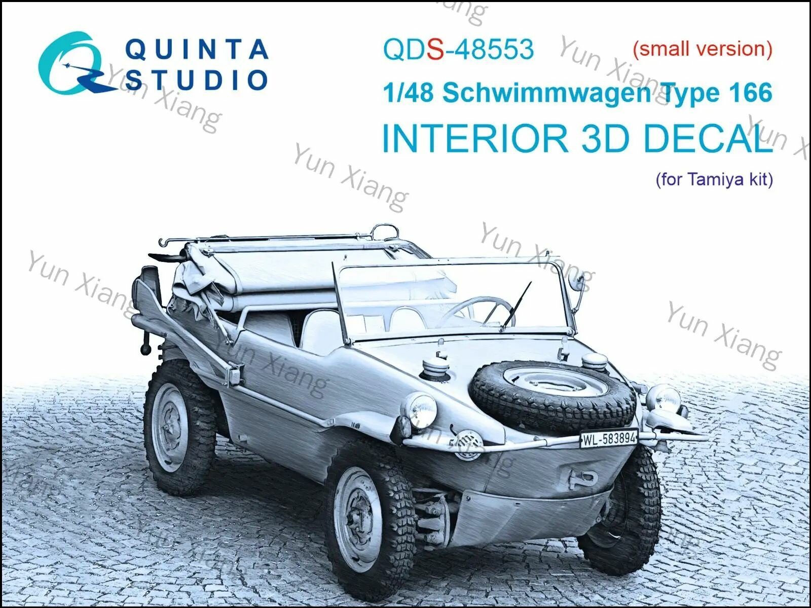 3D Декаль интерьера кабины Schwimmwagen type 166 (Tamiya) (малая версия)QDS-48553