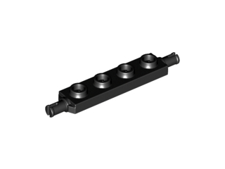Plate, Modified 1 x 4 with Wheels Holder, 2926 Black U