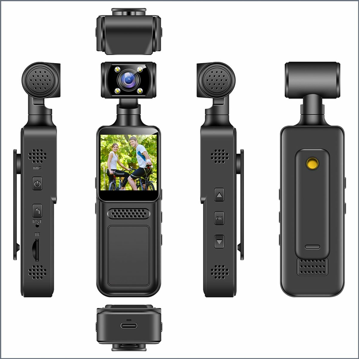 Портативная экшн-камера M12: Wi-Fi, 4K, экран 1,31 , крепление-зажим