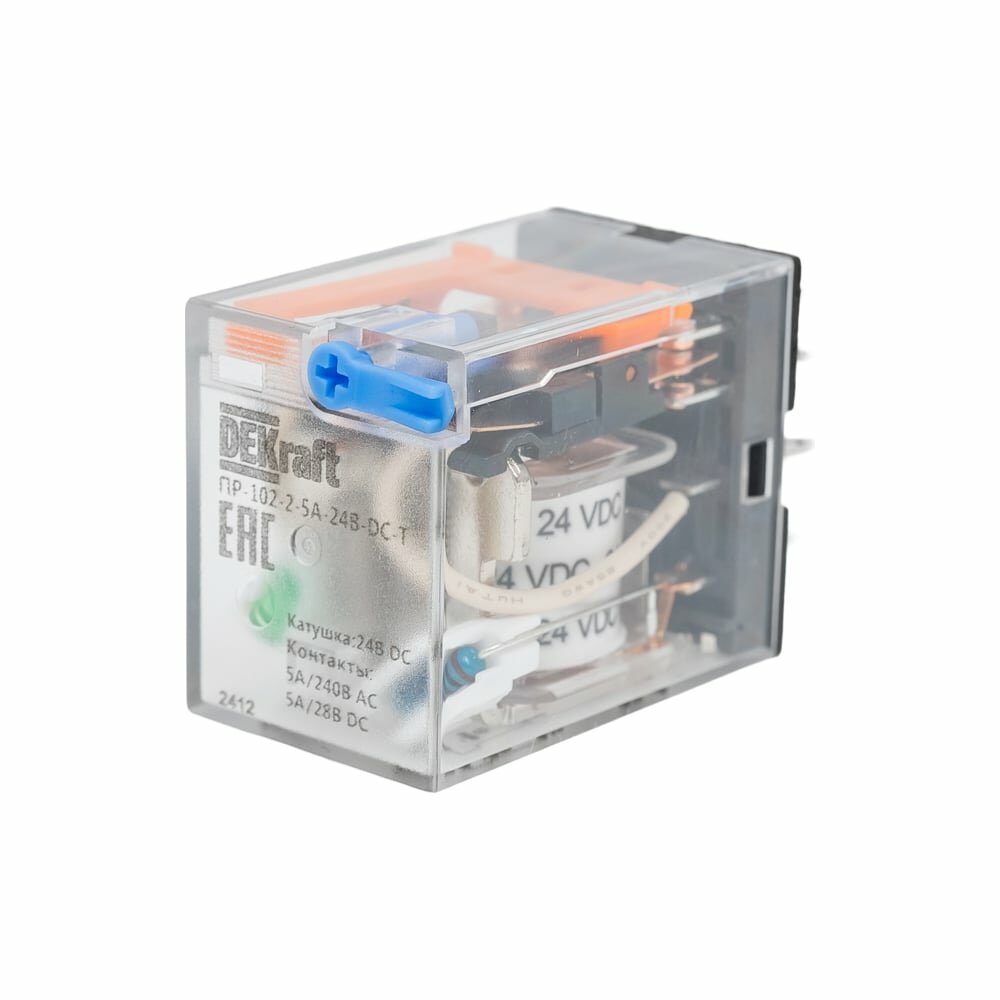 Промежуточное реле Dekraft ПР-102, 10 А, 48 В DC, 4 контакта, LED, 23939DEK