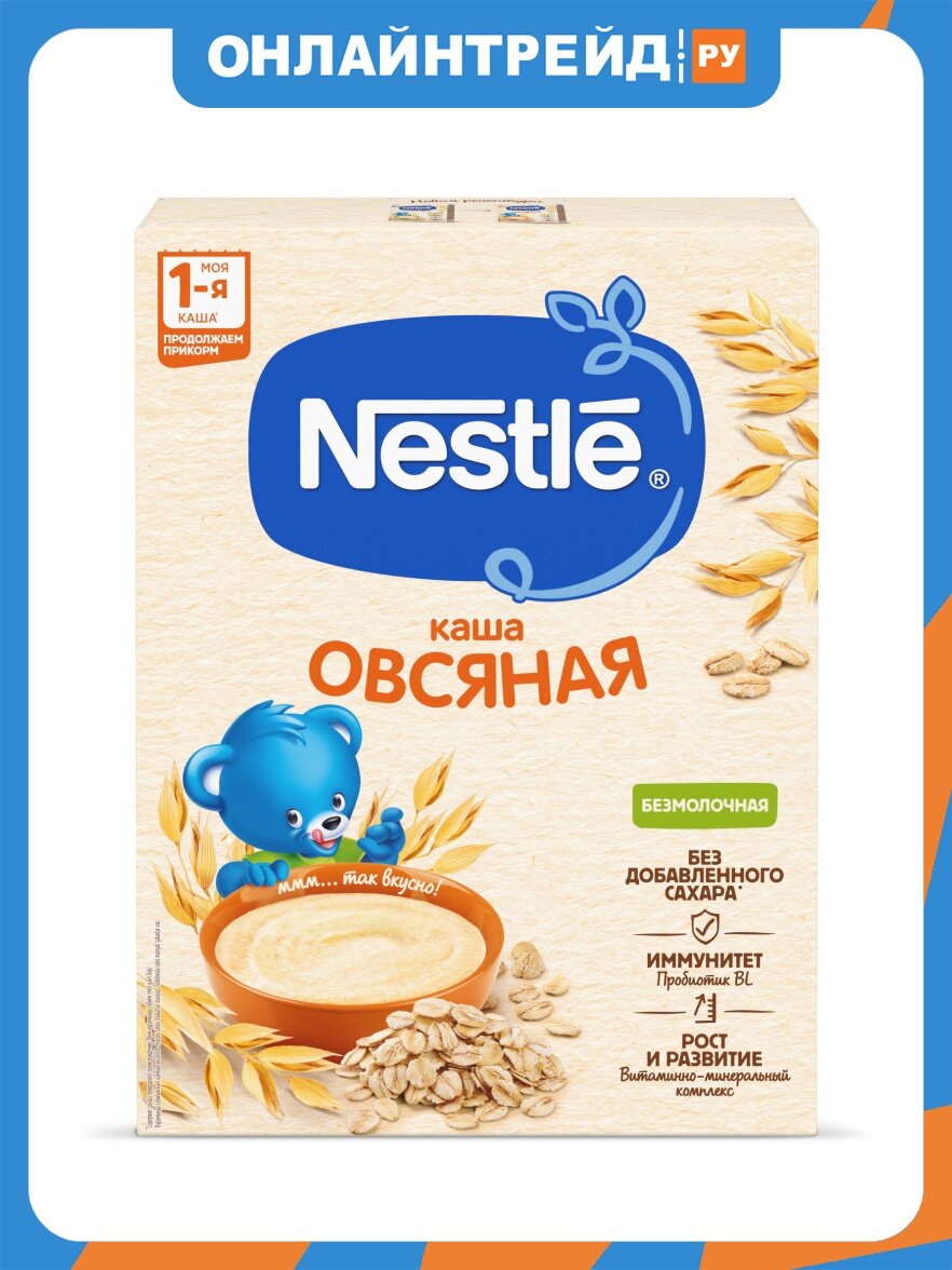 Каша безмолочная Nestle овсяная с 5 месяцев с пробиотиком BL 200 г