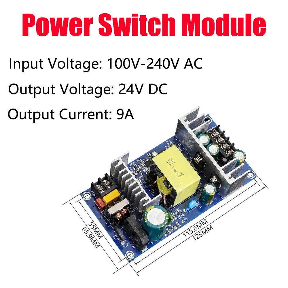 Импульсный источник питания CE DIY 1A-13A 85-265В в DC 5В/12В/24В 24V 9A