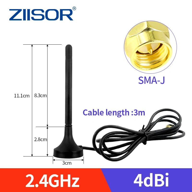 Антенна ZIISOR G2400-3 2.4ГГц Cable Length 3m