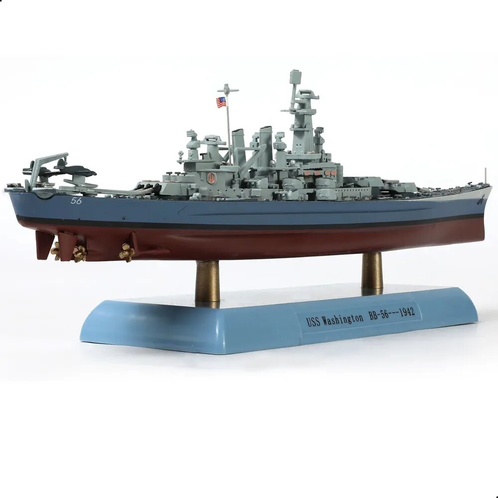 Высокоточная сборная модель линкора USS Washington в масштабе 1/1000 из металла и ABS-пластика. Коллекционная модель корабля.