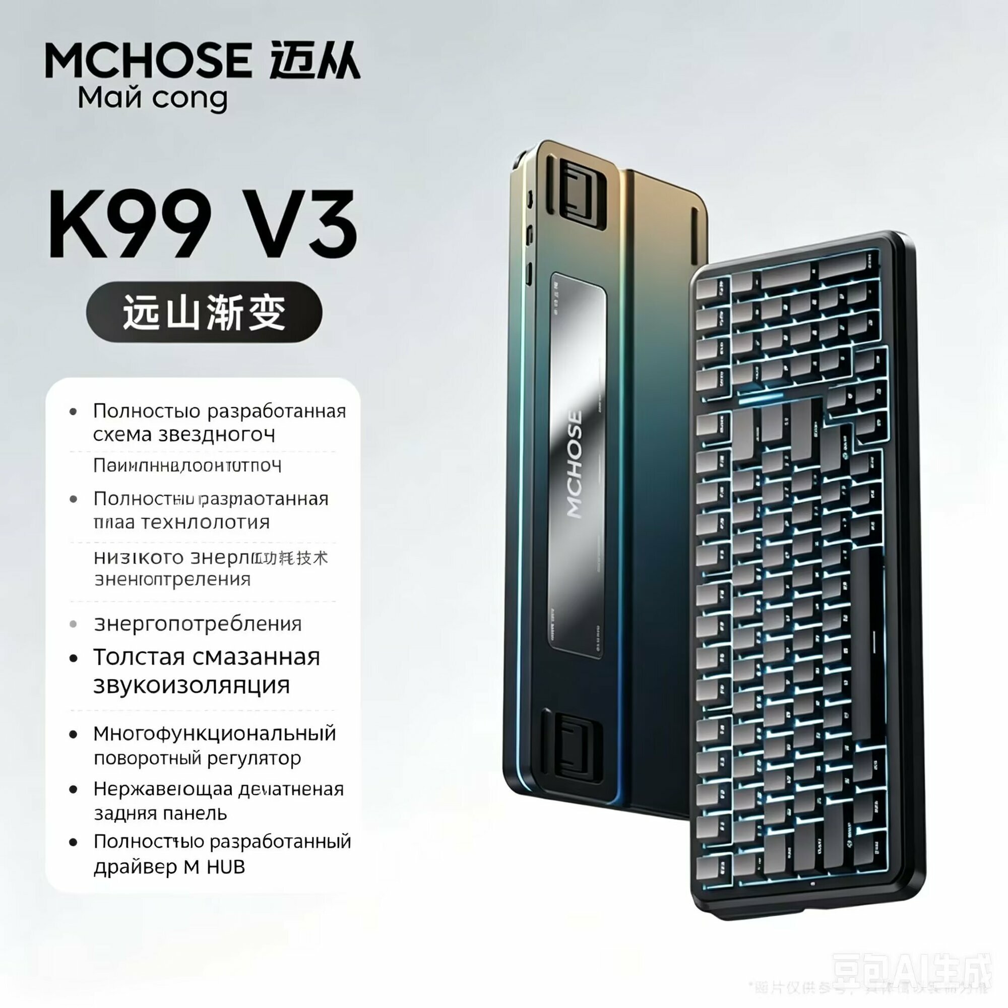 MCHOSE K99 V3 Кастомная механическая клавиатура, беспроводная, Bluetooth три режима, игровая, эспорт,