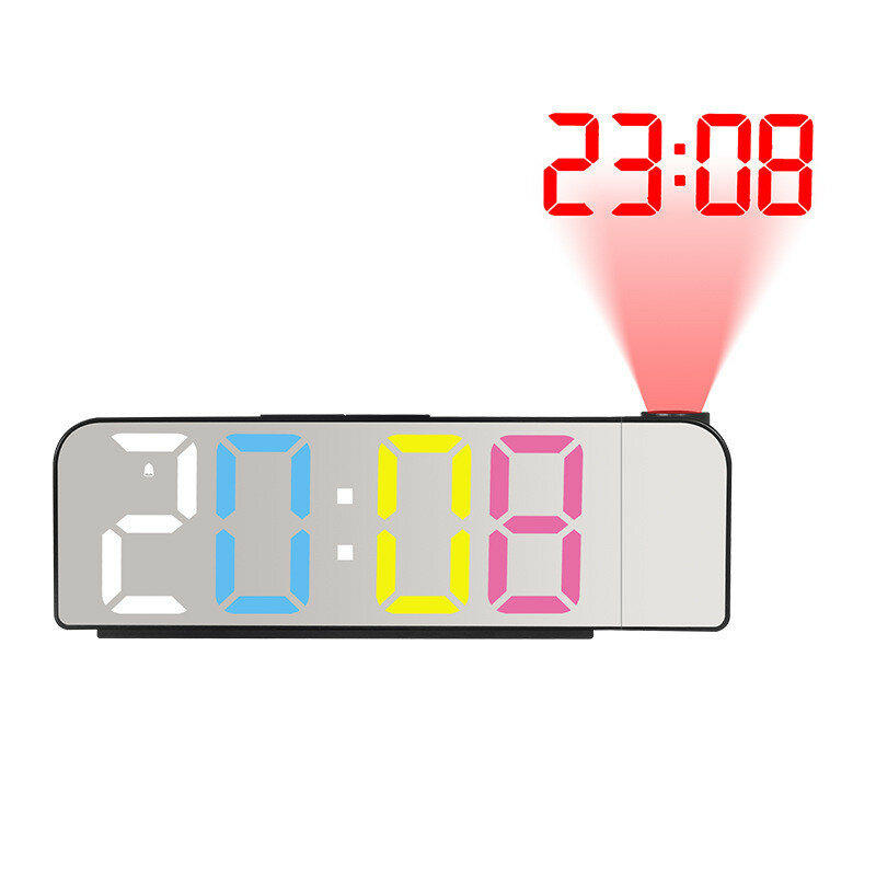 Sleek led digital alarm clock with temperature gauge and modern style for home office stylec