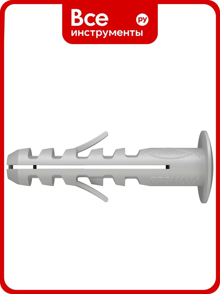 Дюбель с шурупом Fischer SB 8/7 K 90913, распорный, нейлоновый с полукольцевым метизом для крепления в конструкциях