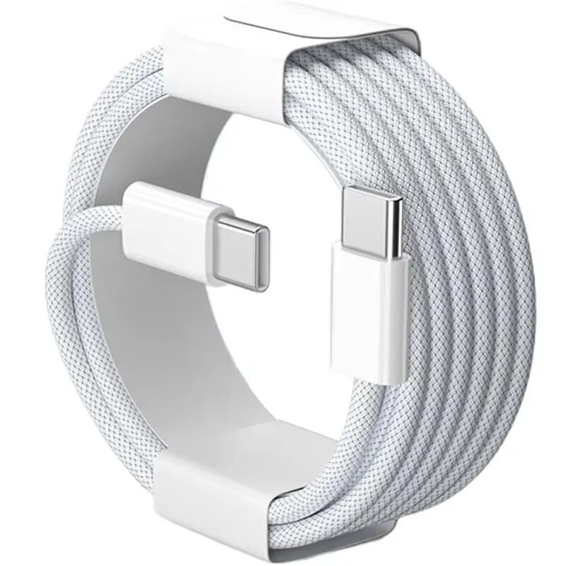 Кабель USB-C Для Быстрой Зарядки 60 Вт PD Для iPhone 15/16/17 Pro Max, Samsung, Белый, 1m, Gray