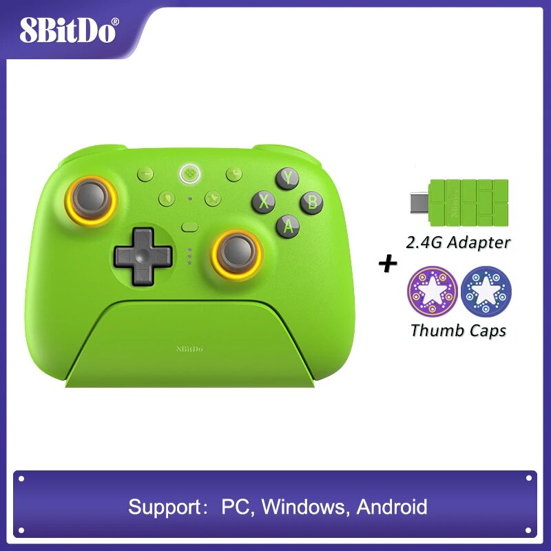 8BitDo Ultimate 2 геймпад, Green, с док-станцией