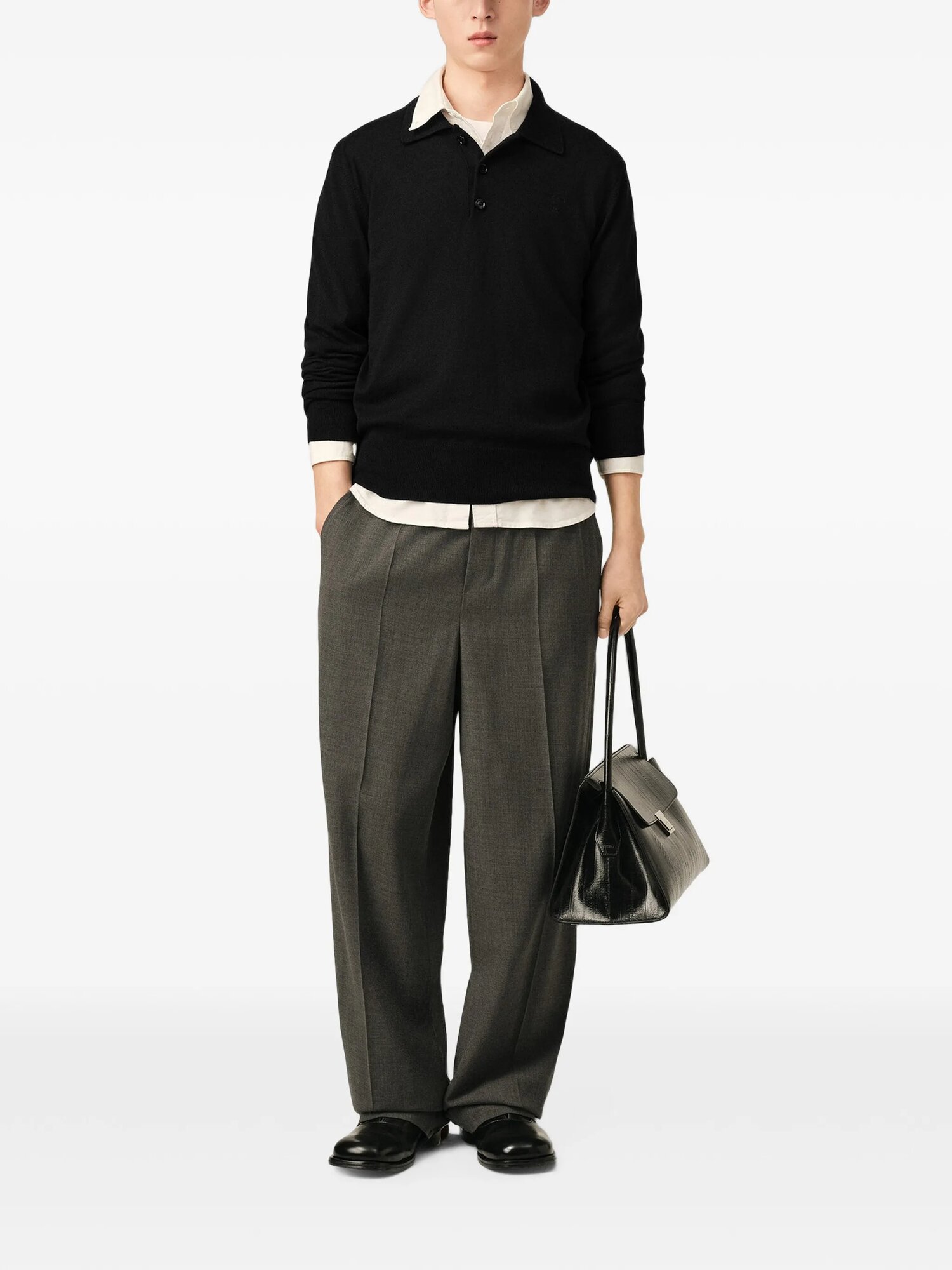 Рубашка Ami Paris Wool polo with Ami de Coeur, размер 44 — фото 1