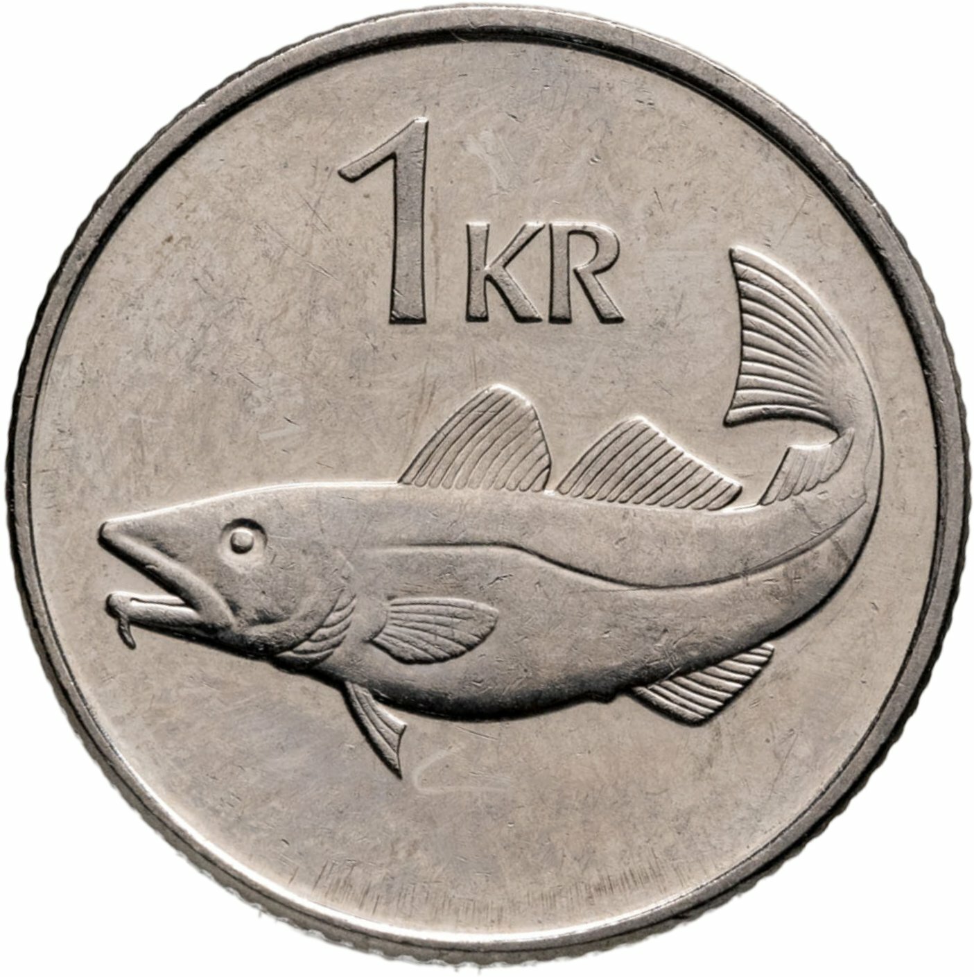 Исландия 1 крона 2005, Сталь, в сохранности XF-AU