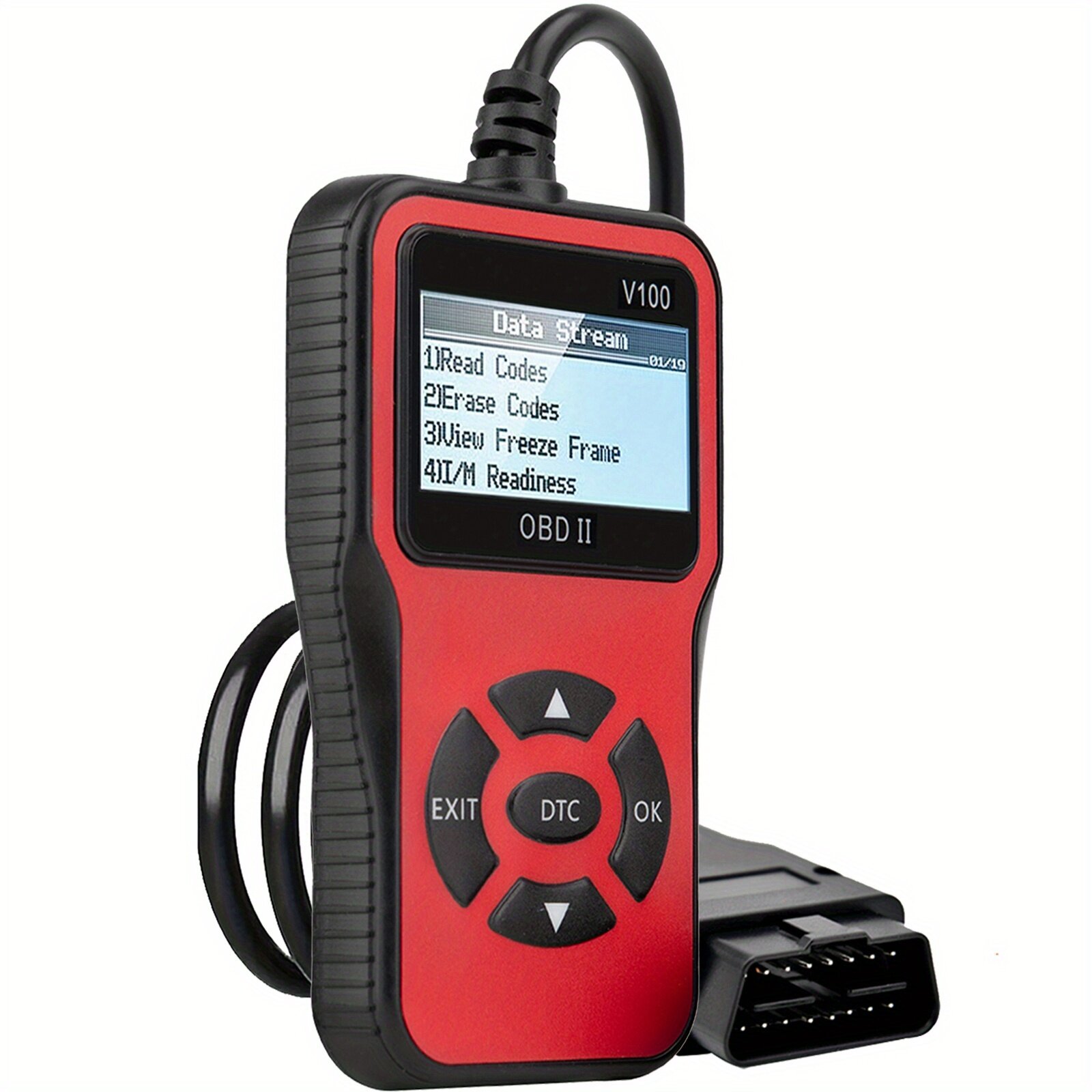 Автомобильный сканер OBD2 для диагностики двигателя, считыватель кодов ошибок, инструмент для всех автомобилей с протоколом OBD II с 1996 года, красный