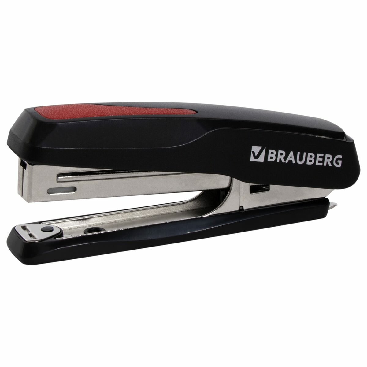 Степлер Brauberg Extra, №10, до 20 листов, антистеплер, черно-красный (229079), 24шт.