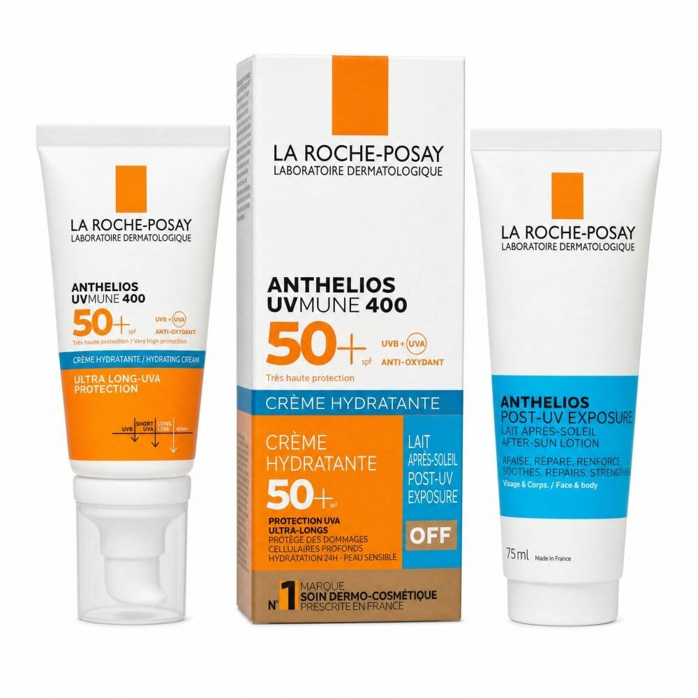 Средство солнцезащитное La Roche-Posay ANTHELIOS UVMUNE 400 Hydrating Cream SPF 50 + After-Sun Milk 50 мл 75 мл
